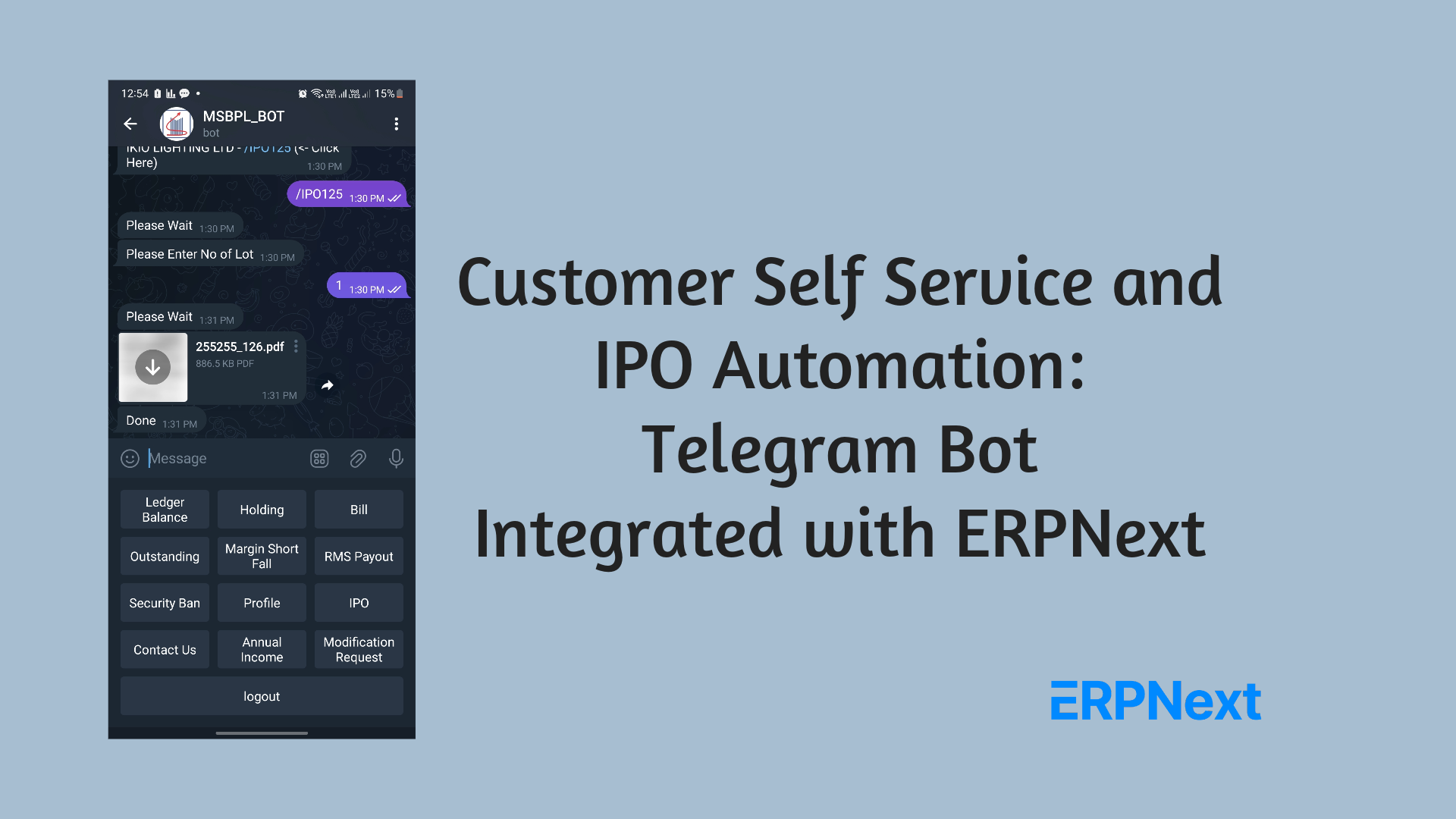 Integrating Telegram Bots With Erpnext For A Stock Broking Company
